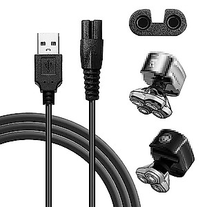 VRMETA Head Shaver USB Cable Charger Cord for Pitbull Skull Shaver，Charger Cord for freedom grooming head Shaver and many brands USB Cable Shaver Electric Shaver Power Cord Replacement
