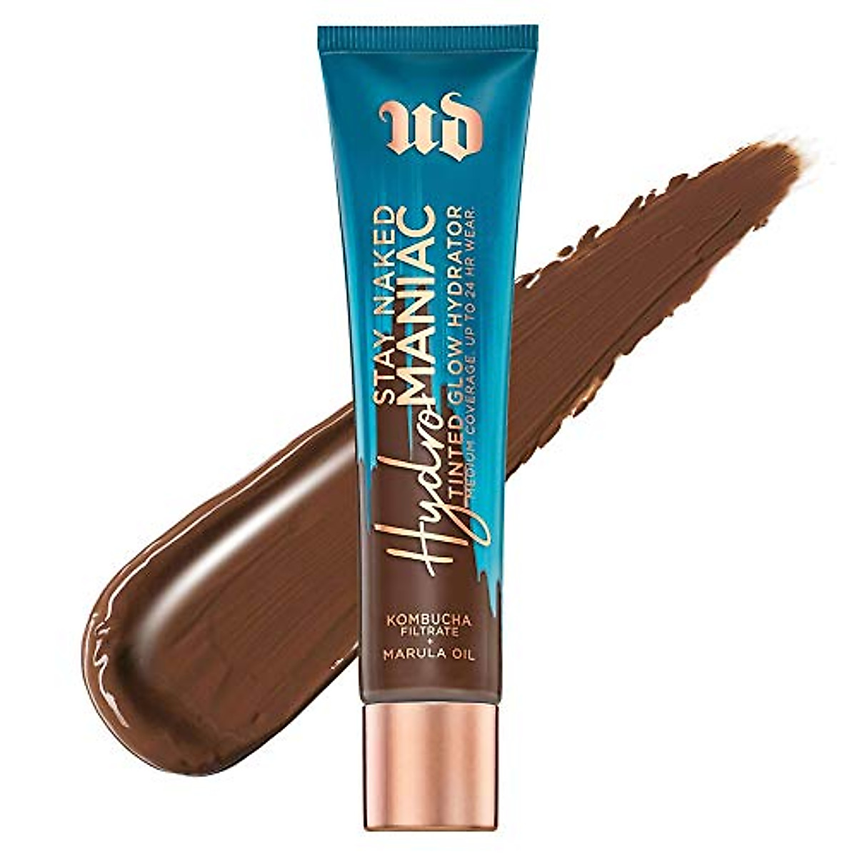 Urban Decay Hydromaniac Tinted Moisturizer - 24HR Hydrating & Glowy Medium Coverage Foundation - With Kombucha Filtrate + Marula Oil - Lightweight, Dewy Skin Finish – 81 Deep Neutral, 1.1 Oz