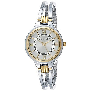 Anne Klein Women's AK/1441SVTT Two-Tone Open Bangle Watch