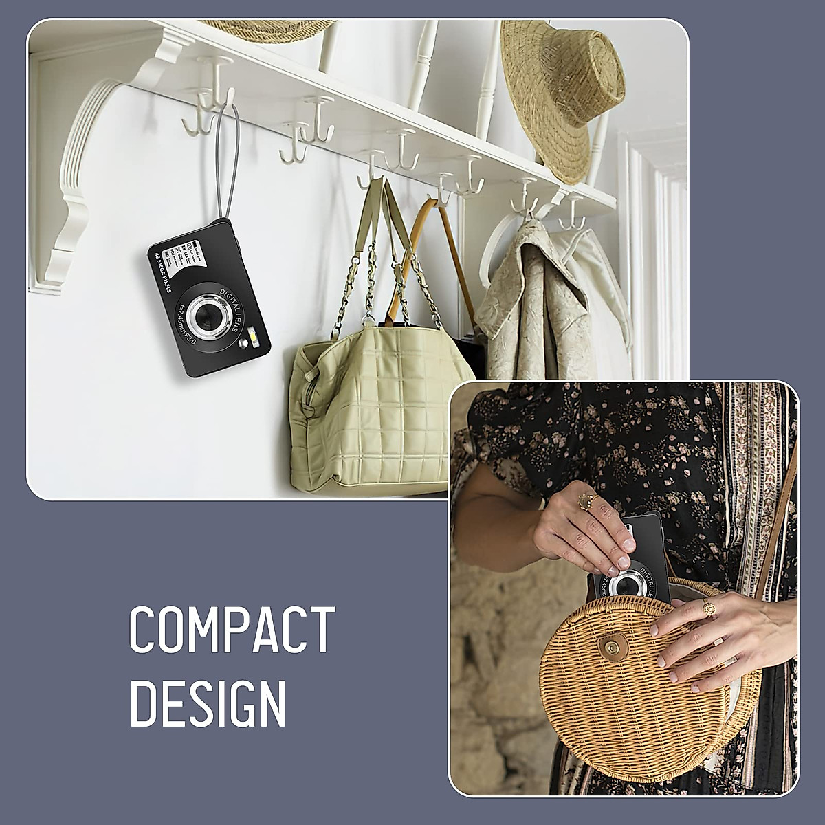 RRGEAR Digital Camera for Kids, 2.7K Digital Camera for Teens, Boys & Girls, 16X Digital Zoom Camera with 32GB SD Card & 2 Batteries (Black) (DC9)