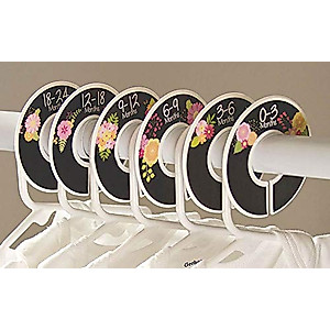6 Baby Girl Nursery C191 Clothing Size Closet Dividers Chalkboard Flowers