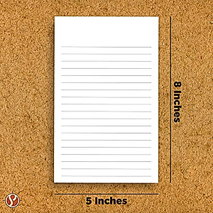Thick White Note Cards for notes or thoughts, Printed black ruled lines Both sides - Vertical Ruled Cards "100 per pack" (5 x 8)