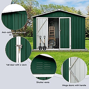 Evedy 6x8 FT Outdoor Storage Shed,Sheds & Outdoor Storage with Lockable Door,Metal Garden Sheds,Steel Utility Tool Shed Storage House Outdoor Shed Garden Shed Tool Shed for Garden Backyard Patio