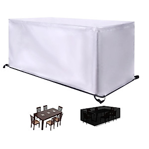 Zhadongli Art Outdoor Furniture Cover Waterproof, Heavy Duty Patio Furniture Cover, Patio Furniture Outdoor Sectional Sofa Set, Outdoor Rectangular Table and Chair Set Cover, 67" Lx37 Wx28 H