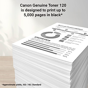 Canon Genuine Toner Cartridge 120 Black (2617B001), 1 Pack for Canon imageCLASS D1120, D1150, D1170, D1180, D1320, D1350, D1370, D1520, D1550 Laser Printer