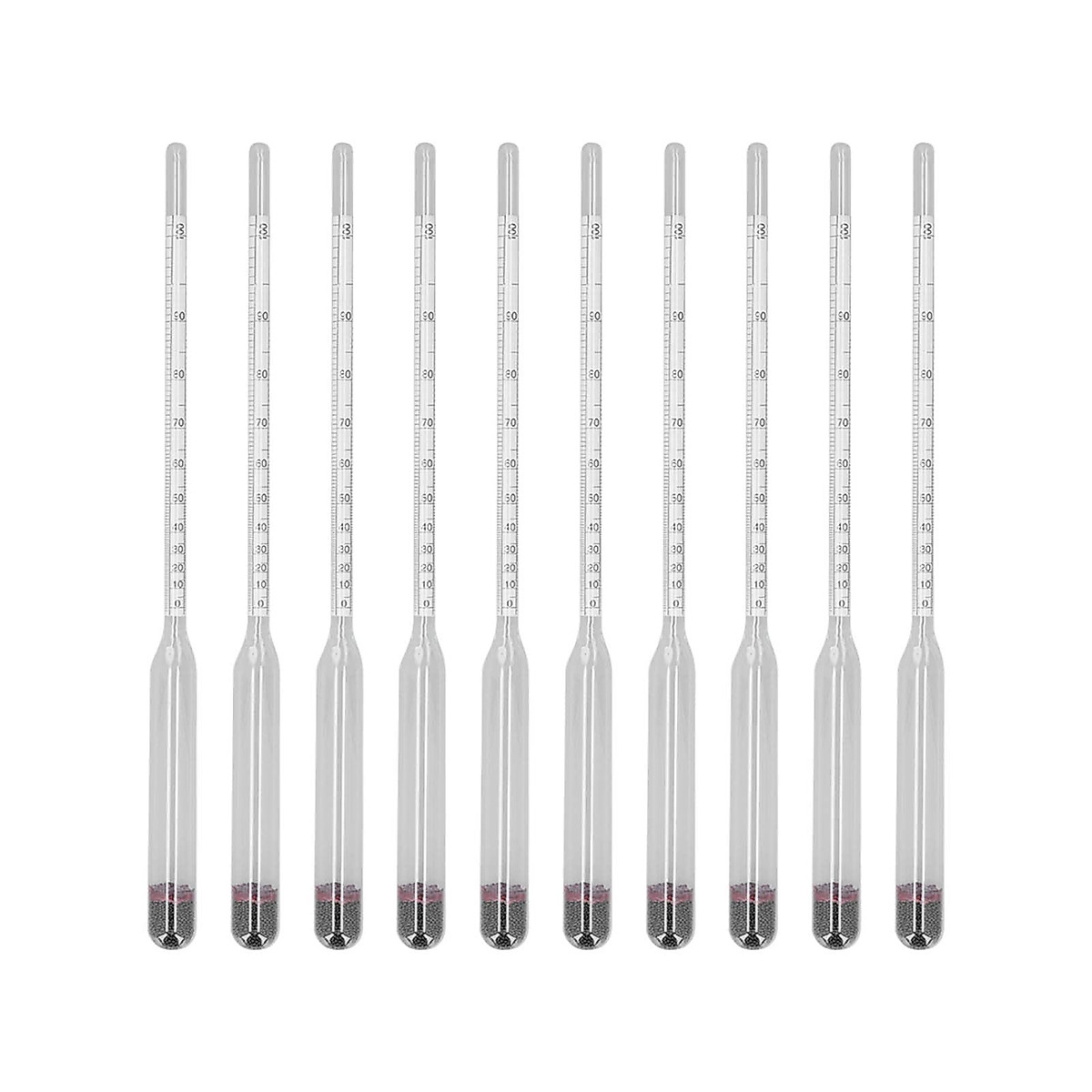 "10Pcs Home Brewing Kit - Hydrometer Glass Beer and Wine Tester Set with 0-100 Measuring Range - Perfect for Novice and Expert Brewers!"