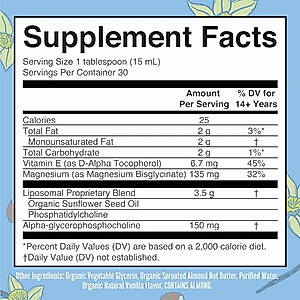 MaryRuth Organics Magnesium Liposomal| Magnesium Supplement | Magnesium Bisglycinate | Muscle & Bone Support | Mood Support Vitamin | Vegan | Non-GMO | Gluten Free | 15.22 Fl Oz | 30 Servings