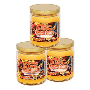 Smoke Odor Exterminator 13oz Jar Candles (Peace & Love, 3) Set of Three Candles.