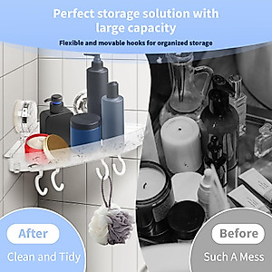 Greraes Shower Caddy Suction Cup Storage Rack Clear Acrylic Shower Shelves Glacier Water Ripples Corner Shelf For Bathroom Shower Accessories,grey B (Transparent B)