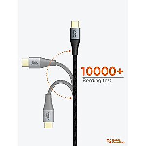 CableCreation Short USB C to USB C Cable, Type C Fast Charging USB C Cable 0.8FT, Double-Braided Exterior Compatible with Galaxy S22 Ultra S22 S21 S20 Note 20, MacBook, iPad Mini 6, iPad Pro 2020