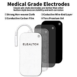 30PCS Compatible with AUVON TENS 7000 Electrode Pads for Tens Unit,Replacement Pads,2" X 4" Brand:ELEALTCH