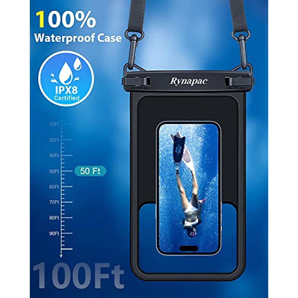 [Up to 10"] Large Waterproof Phone Pouch Bag - 2Pack, Waterproof Case Compatible with iPhone 14 Pro Max/13/12/11/XR/X/SE/8/7,Galaxy S22/S21 Google, IPX8 Cellphone Dry Bag Beach Vacation Essentials