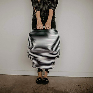 Parker Baby 4 in 1 Car Seat Cover for Girls and Boys - Stretchy Carseat Canopy, Nursing Cover, Grocery Cart Cover, High Chair Cover - "Pine"