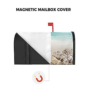 Starfish Beach Mailbox Covers Magnetic Standard Size Coastal Conch Sea Shells Wave Seaside Ocean Waterproof Mailbox Wrap Post Letter Box Cover for Garden Yard Outdoor Decorations 21x18 Inch