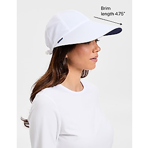 Solbari Reversible Ultra Wide Brim Cap UPF50+ Packable UV Sun Protection Hat with Full Coverage Brim, Black/White