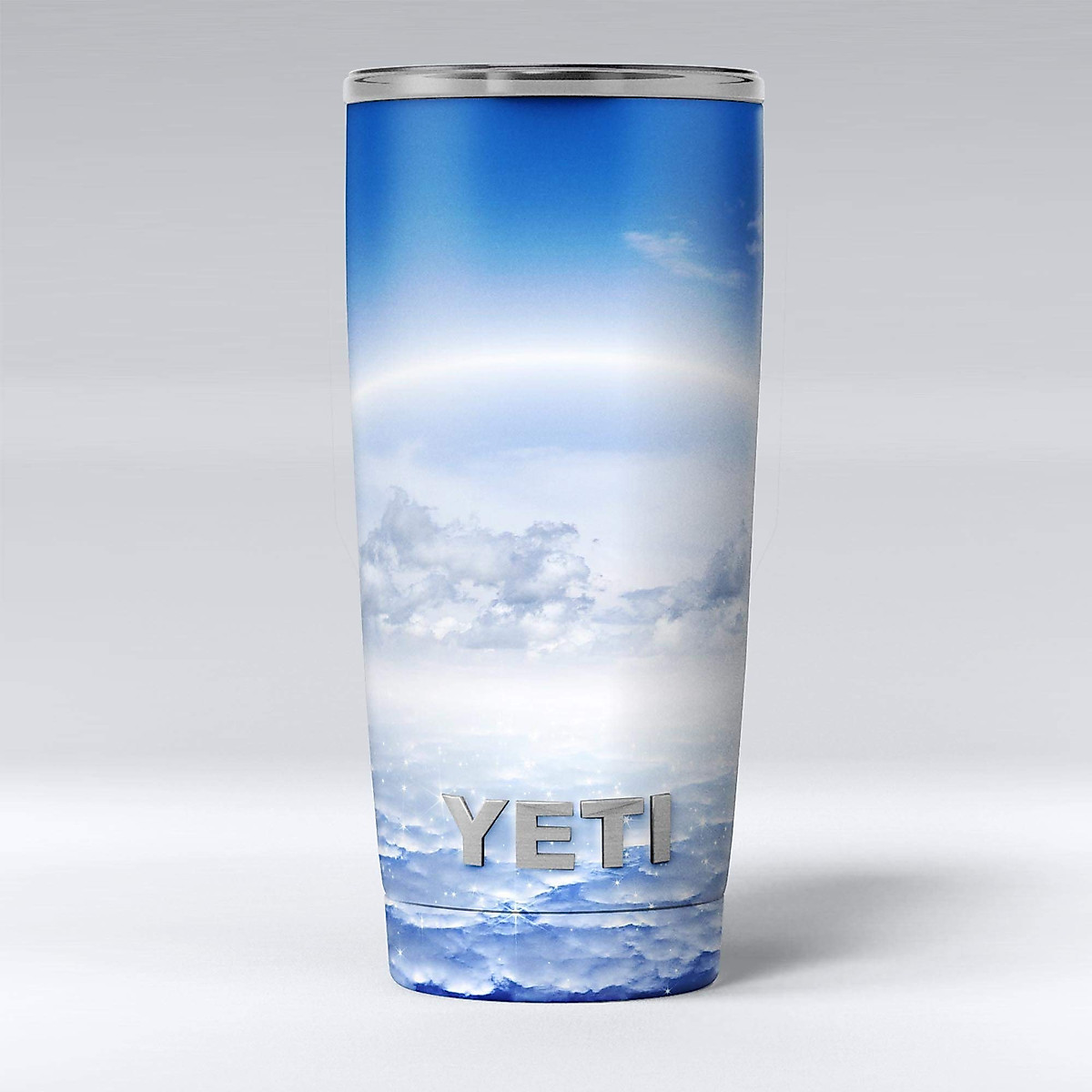 Design Skinz Vivid Blue Reflective Clouds on The Horizon - Skin Decal Vinyl Wrap Kit Compatible with The Yeti Rambler Cooler Tumbler Cups