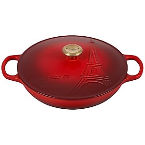 Le Creuset Eiffel Tower Collection Enameled Cast Iron Signature Braiser with Lid, 3.5 qt., Cerise