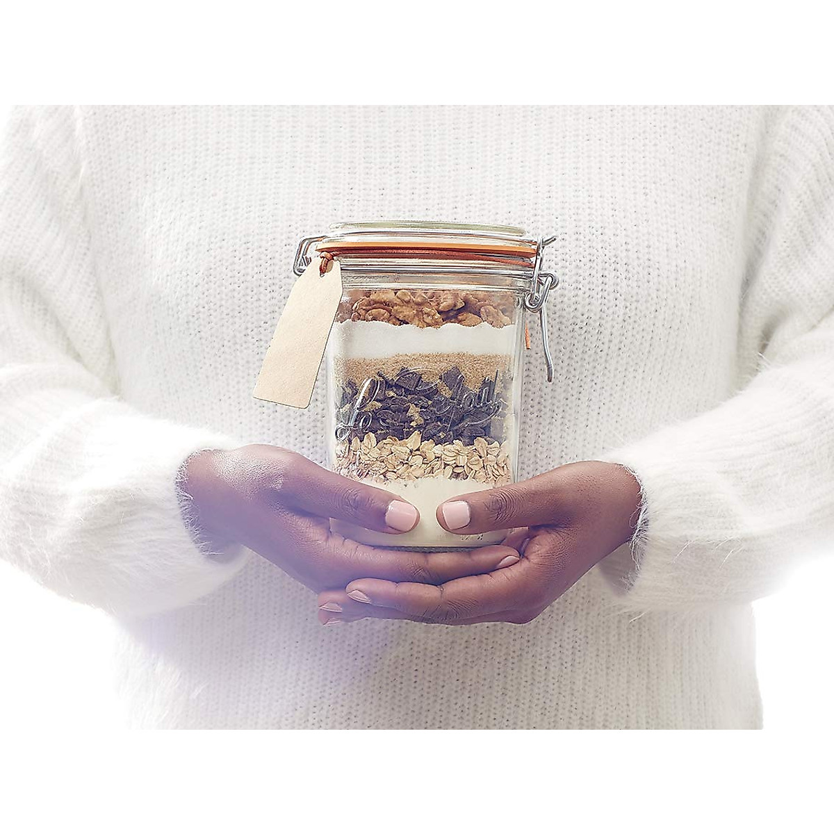 Le Parfait Super Terrine - 750ml French Glass Canning Jar w/Straight Body, Airtight Rubber Seal & Glass Lid, 24oz/Pint & Half (Single Jar)