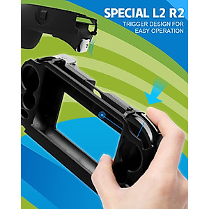 L2 R2 Trigger Hand Grip Shell Controller Protective Case for Sony PS Vita 1000 (Black)