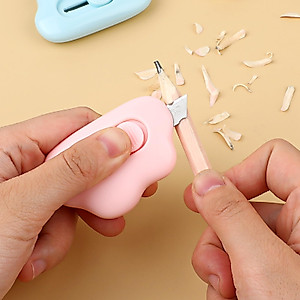 Cute Retractable Box Cutter Cloud Shaped Mini Box Cutters Utility Knives Art Cutter Package Opener Tool for Office, Home, DIY Crafts (Blue&White&Pink)