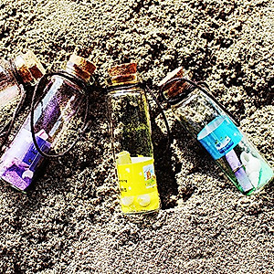 JASEASYZ Mini Glass Jars with Cork Lids, 10ml DIY herb Sand Art, Small Romantic Decorations Glass Bottles Message Craft, Birthday Wedding Anniversary Party Favors for Boyfirend Girlfriend Pack of 16