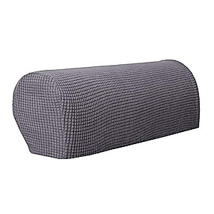 BORDSTRACT 2PCS Armrest Covers, Thick Couch Cover Armchair Slipcovers, Stretch Sofa Arm Covers Protector, for Chair Sofa Recliner Waterproof Dustproof(Light Gray)