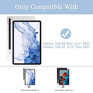 Supveco Case for Samsung Galaxy Tab S9 Plus/S8 Plus/S7 Plus 12.4 Inch with S Pen Holder,Slim Protective case Smart Cover with Auto Sleep/Wake for Galaxy Tab S9+ 2023/Tab S8+ 2022/Tab S7+ Tablet,Book