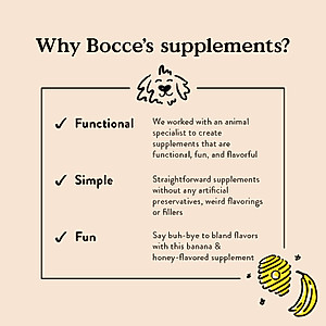 Bocce's Bakery Calming Supplement for Dogs, Daily Chews Made in The USA with Chamomile, Lemon Balm, L-Theanine & Melatonin, Supports Stress, Peanut Butter & Honey, 60 ct