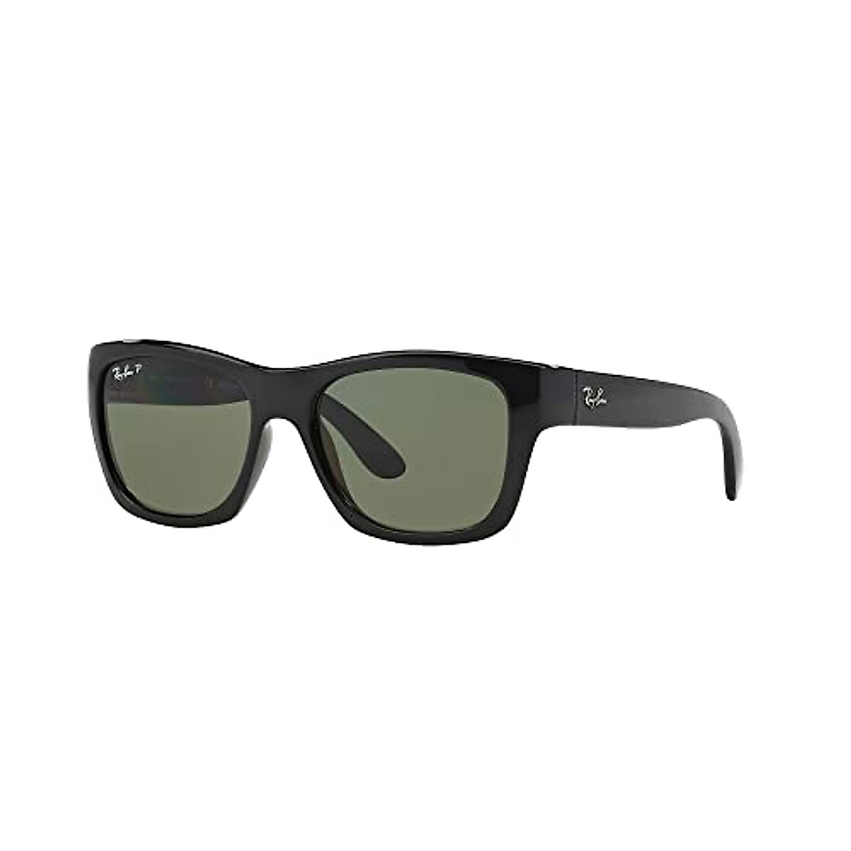Ray-Ban RB4194 Square Sunglasses, Black/Polarized Green, 53 mm