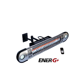 EnerG+ Infrared Electric Outdoor Heater - Wall Mounted with LED & Remote, Silver (HEA-21533)