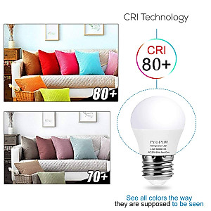 LED Refrigerator Light Bulb 40 Watt Equivalent 120V 4.5W Fridge Bulbs Daylight White 5000K E26 Medium Base, Energy Saving A15 Freezer Light Bulb, Not-dimmable, Waterproof, 2 Pack