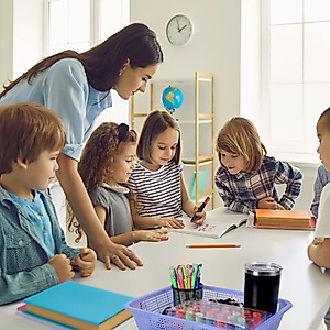 Kolewo4ever 24 Pack Classroom Storage Baskets Pencil Organizer Bins 13.5 x 10 x 3 Inch Paper Trays Organizer Basket Plastic Book Baskets for Classroom Library Organizer