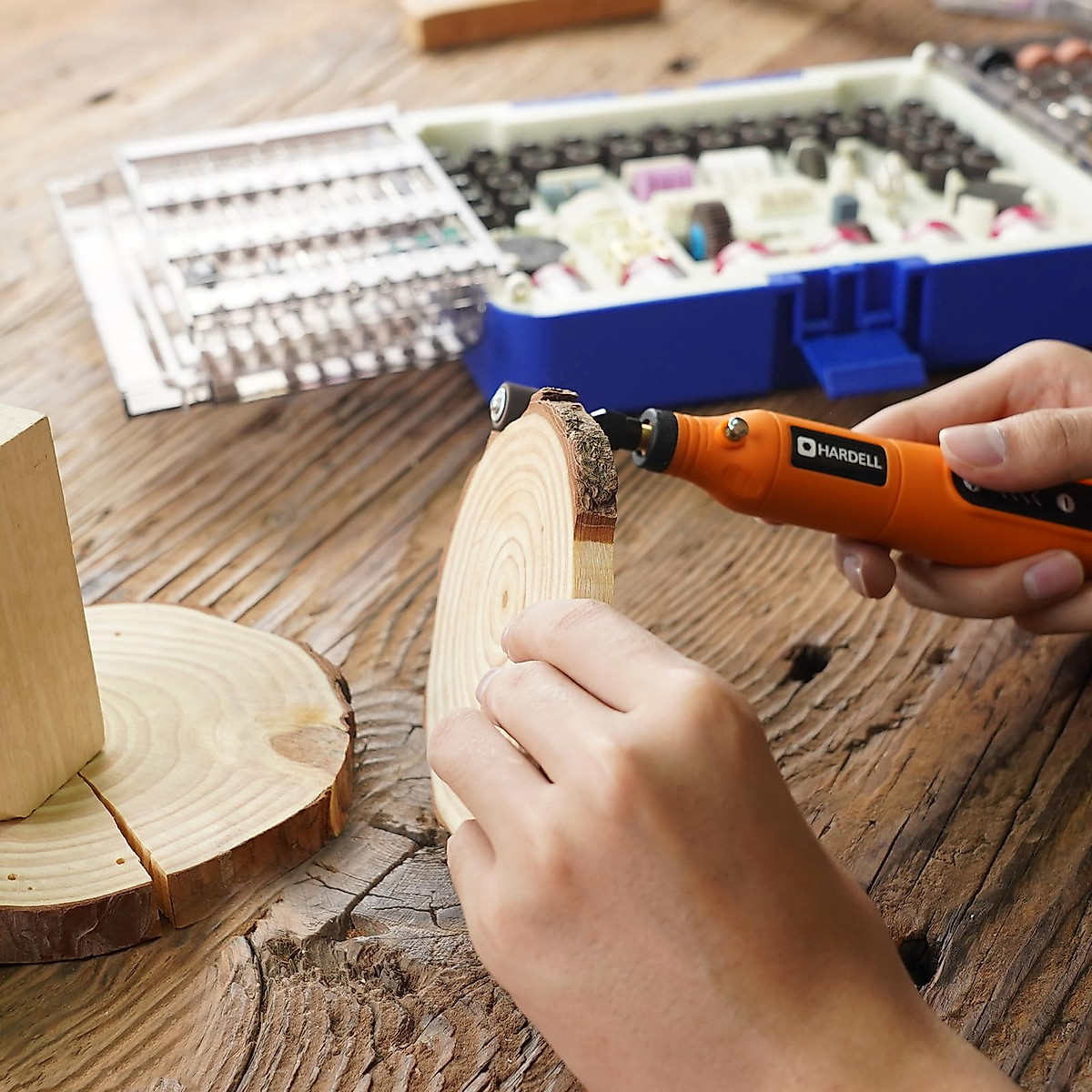 HARDELL Rotary Tool Accessories, Fits Dremel Rotary Tool, 508PCS Power Rotary Tool Bits with 1/8"(3.2mm) Diameter Shanks, Universal Fitment for Sanding, Drilling, Polishing, Carving, Polishing