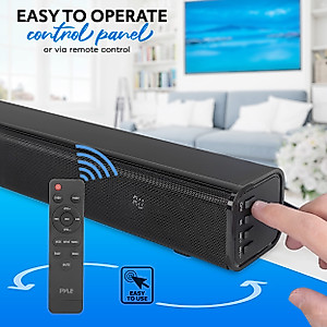 Pyle TV Speaker - Quality Audio Soundbar for TV with Bluetooth, Support 4K & HDMI TV's, Wall Mountable, 32" w/Remote Control, Coaxial & RCA Cables, Class D Stereo Power Digital Amplifier - PSBV30BT