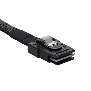 Cablecc Internal 36 Pin Mini SAS SFF-8087 Host to 4 SFF-8482 Target SAS Hard Disk and SATA Power Cable 100cm