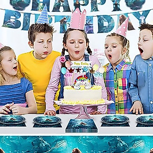 2023 Little Mermaid Party Decorations,Black Princess Mermaid Party Tableware Set Include 20Plate 20Napkins And 1 Tablecovers For Under The Sea Mermaid Movie Themed Birthday Party Decorate Supplies