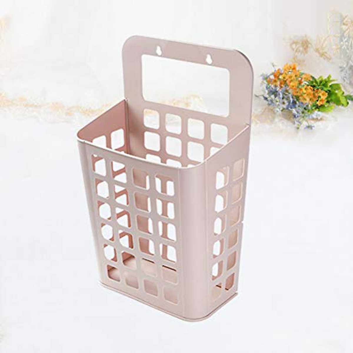 DOITOOL Laundry Basket for Bathrom Dirty Clothes Laundry Hamper Plastic Detachable Laundry Container Hanging Storage Basket Organizer Household Supplies (Large, Pink)
