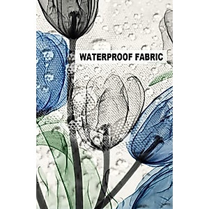 Vandarllin Outdoor Throw Pillows Covers 12X20 Set of 2 Waterproof Gray Blue Tulip Decorative Zippered Lumbar Cushion Covers for Patio Furniture, Spring Summer Flowers Floral