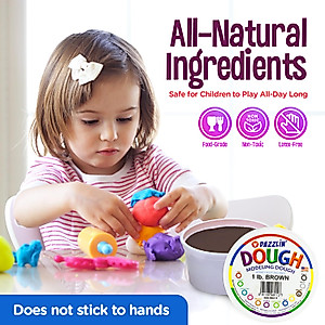 Hygloss Products Dough, Safe & Non-Toxic Modelling Dough for Arts & Crafts, Learn, Unscented, 1lb. Brown