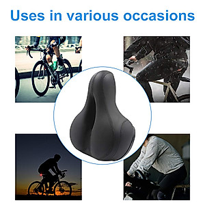 Bike Seat Bicycle Saddle, Shock-Absorbing Spring Reflective Strip, Thickened Memory Foam, Waterproof Replacement Leather Bicycle seat Cushion, for Outsole Men and Women Mountain Bikes