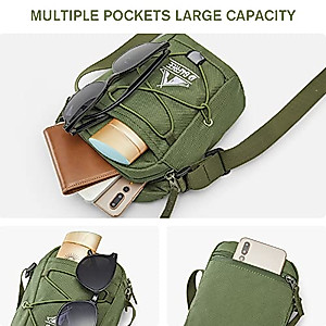 G4Free Small Crossbody Bag RFID Side Shoulder Cell Phone Bag Mini Wallet Purse For Men, Women(Army Green)