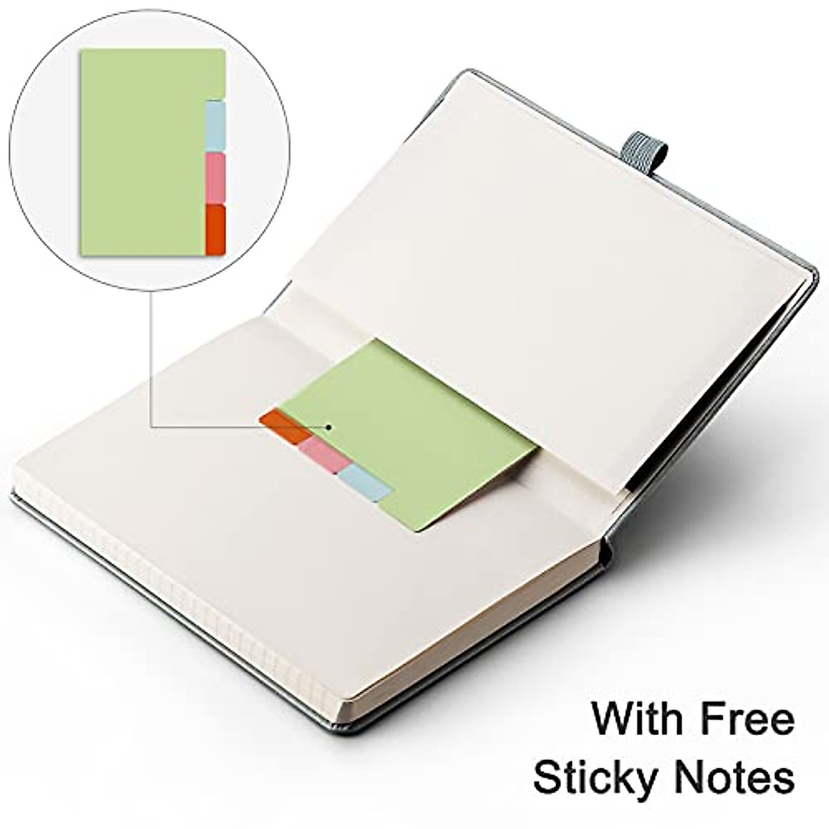 HIUKOOKA 5 Pack College Ruled Journal Notebook, A5 Hardcover Lined Notebook, 188 Numbered Pages, 16 Perforated Pages, Leather Journal for Writing Office School Business, 5.75'' x 8.38'' - Multicolor