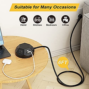 Power Strip Tower with PD 20W USB C Ports, Surge Protector with 4 Outlet and 4 USB Ports, 6.56 FT Extension Cord Power Tower Charging Station for Desk, Home Office, Living Room, Bedroom