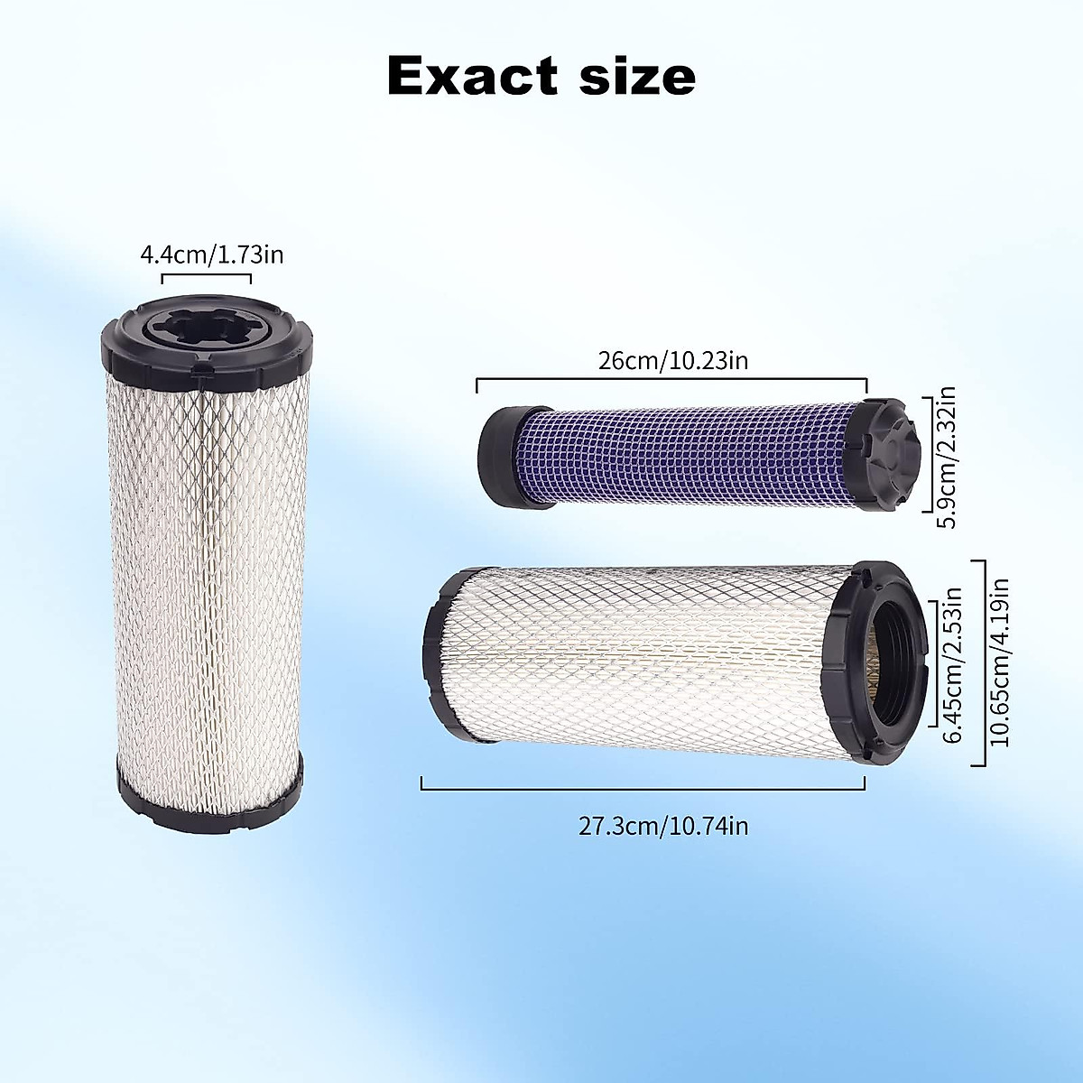 AWSZH M131802 Inner Outer Air Filter Cleaner Replace For 25 083 01-S 25 083 04-S Kohler Kawasaki 11013-7019 11013-7044 11013-7045 M131803 Kubota TA040-93220 TA040-93230 P822858 P821575 Lawn Mover