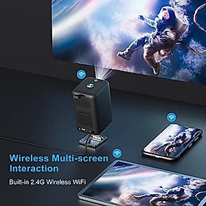WiFi Projector, Leapwell Outdoor Video Mini Projector 1080P Supported 4500 Lumen with Screen and Max 300" Display, Portable Projector Compatible with TV Stick, iOS, Android, PS5