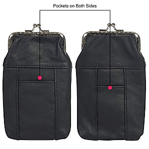 Skyway Kendrick Leather Cigarette Case with Lighter Pouch Pack Holder 100's 120's - Black