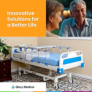 Point A (PAM-3) Premium 3-Function Full Electric Hospital Bed for Home Use, 4.7" Foam Mattress Made in USA, LINAK Motors, Individual Locking, 5" Casters, Includes (2X) Bed Sheets and Bed Tray