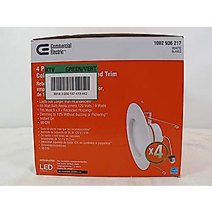 Commercial Electric 5/6 in White Integrated LED Energy Star Color Changing Recessed Trim Downlight 4 Pk