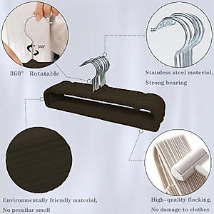 Pants Hangers Non Slip - 20 Pack Velvet Hangers for Closet - Thin Space Saving Clothes Hanger - Strong, Durable, Jean Hangers with 360 Degree Rotatable Hook, Tank Top Hangers for Bra, Shorts (Black)