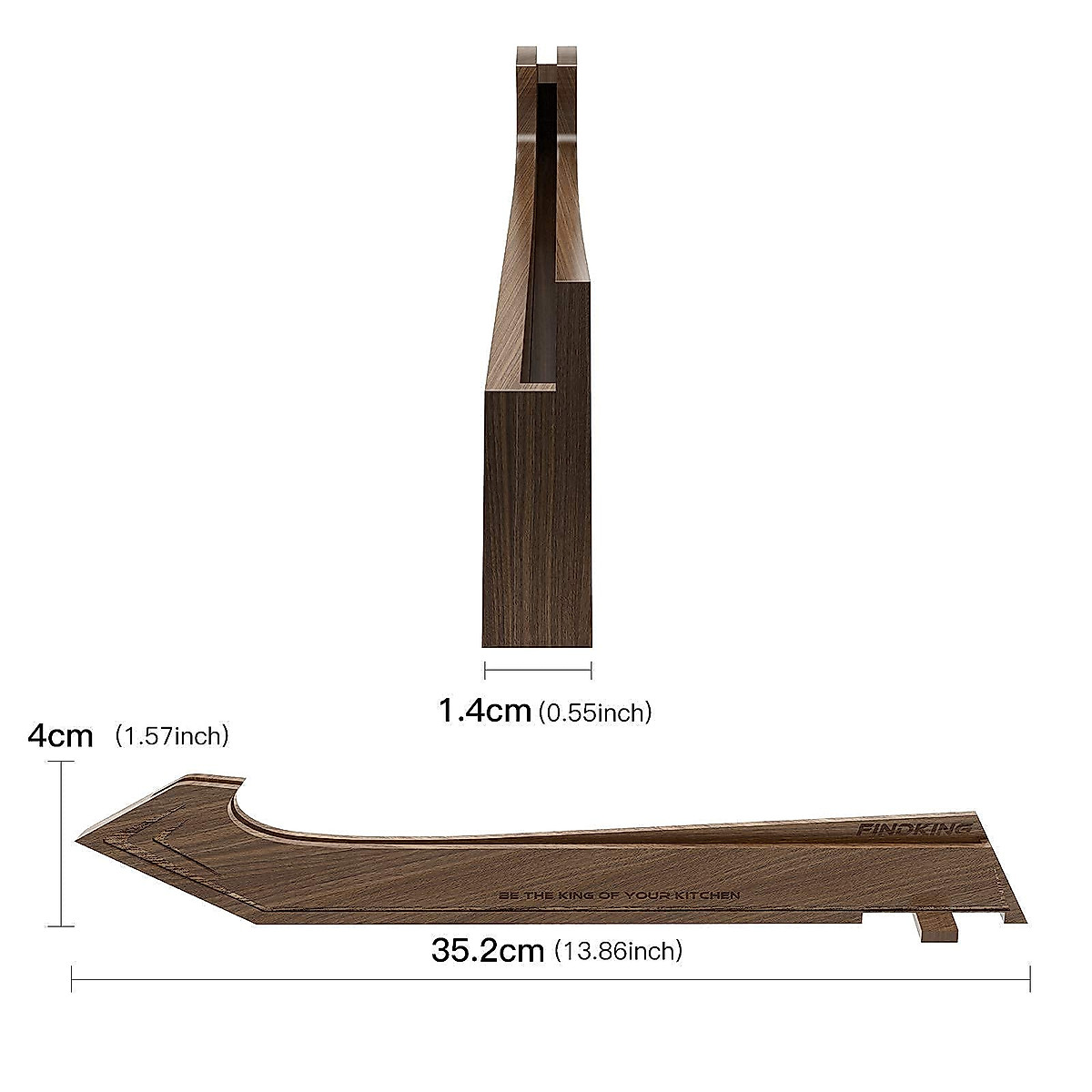 FINDKING Dynasty Series 12" Clad Steel Brisket Ham knife and Magnetic Walnut Knife Edge Guard
